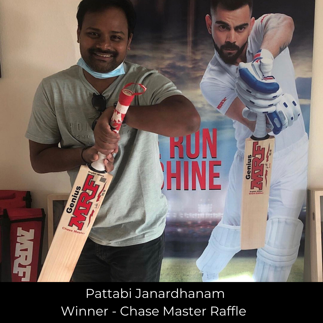 MRF Chase Master Cricket Bat Raffle Winner - May 2020 – Crazy4Cricket.com